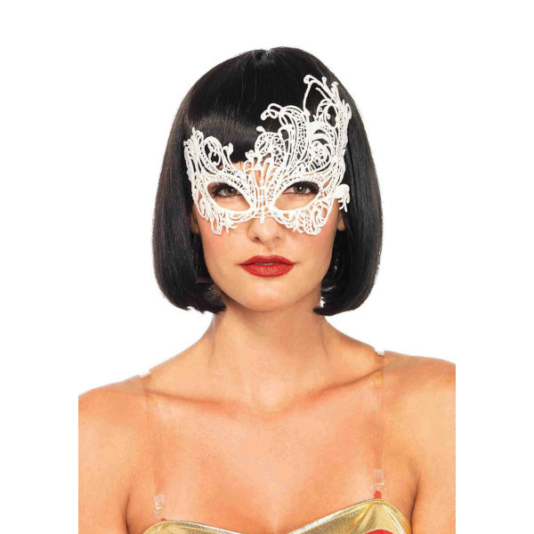 Fantasy Venetian Applique Eye Mask-White – Cracker Jack Costumes Brisbane