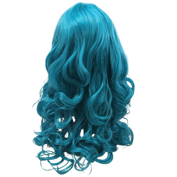 Turquoise Long Curly Wig – Cracker Jack Costumes Brisbane
