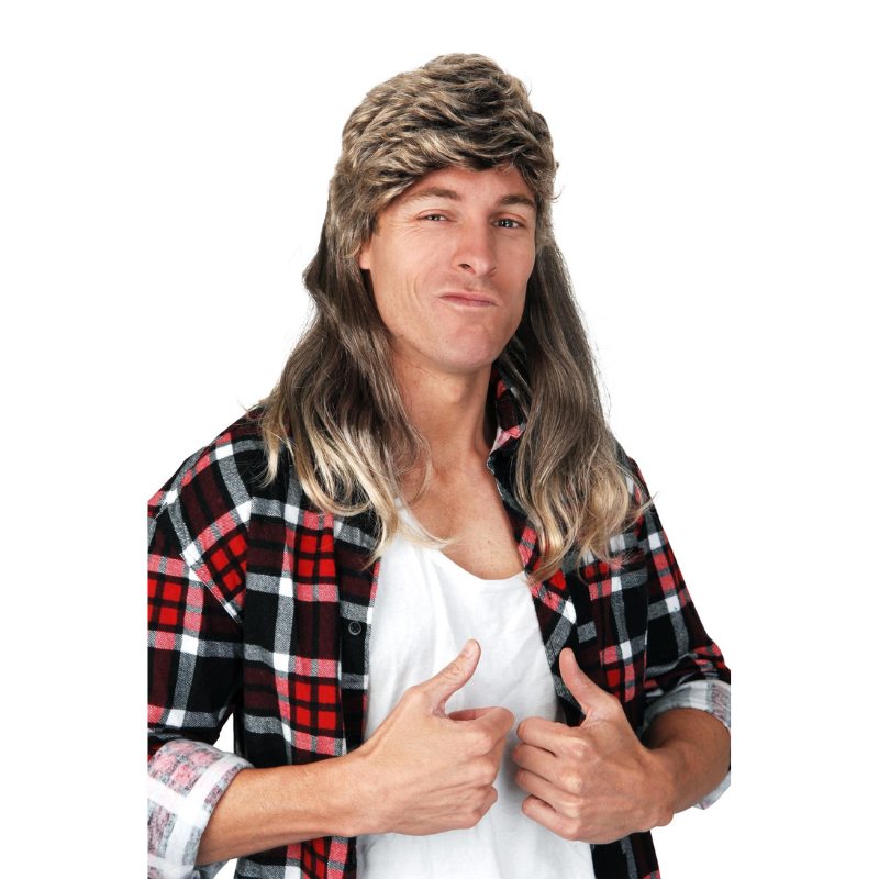 Billy Mullet Wig – 80s Brown & Blonde Costume Hair – Cracker Jack ...