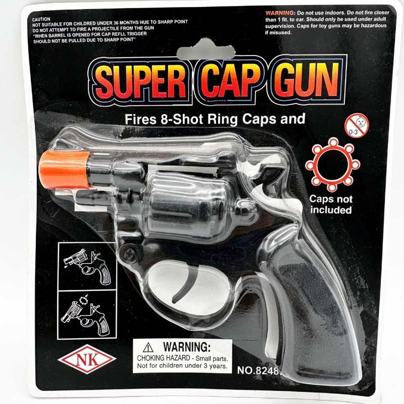 Cap Gun 12.5cm – Black Plastic Toy for Kids – Cracker Jack Costumes ...