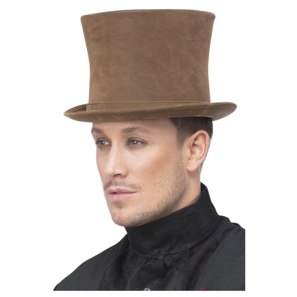 Deluxe Authentic Victorian Top Hat, Brown – Cracker Jack Costumes Brisbane
