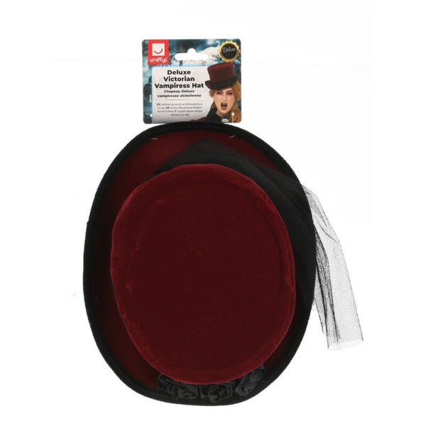 Deluxe Victorian Vampiress Hat – Burgundy Costume Accessory – Cracker ...