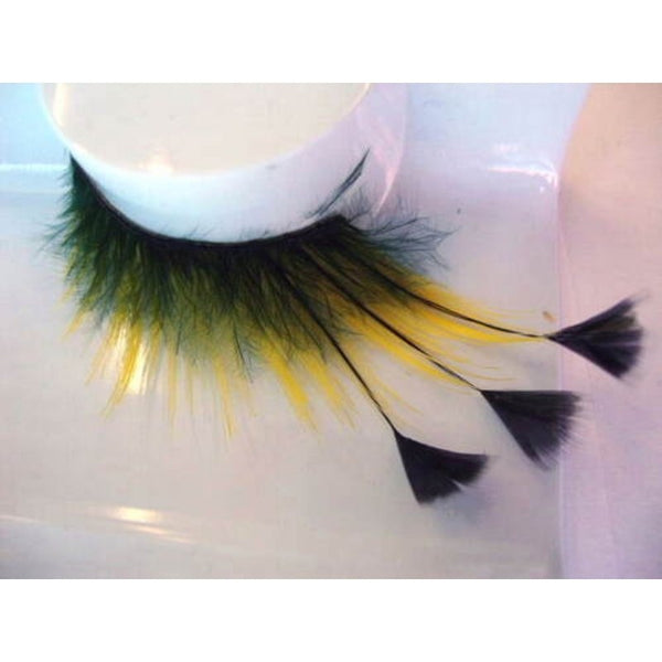 Eyelashes - Black & Yellow w/Feather Tips – Cracker Jack Costumes Brisbane