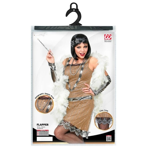 Gold Flapper Dress with Silver Accents – 1920s Costume – Cracker Jack ...