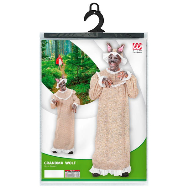 Grandma Wolf Costume – Nightie & Bonnet with Ears – Cracker Jack ...