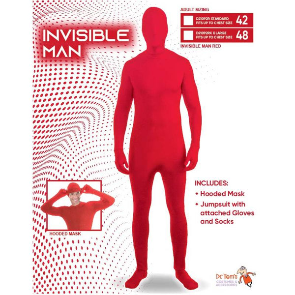 Invisible Man Red Costume – Full Suit | Dr Toms – Cracker Jack Costumes ...