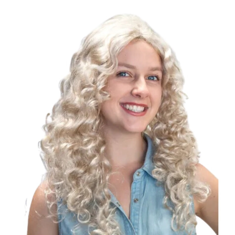 Platinum Show Girl Wig – Long Curly Fancy Dress Wig – Cracker Jack ...