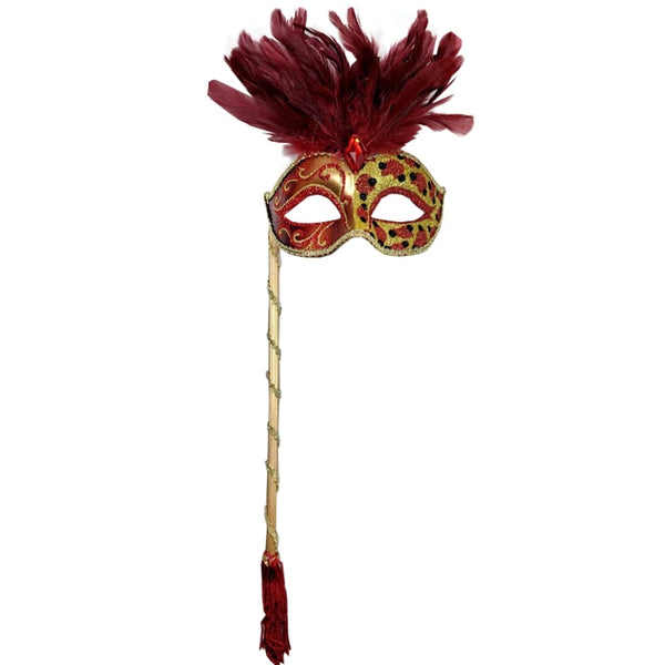 Masquerade Mask - Animal Print on Stick – Cracker Jack Costumes Brisbane