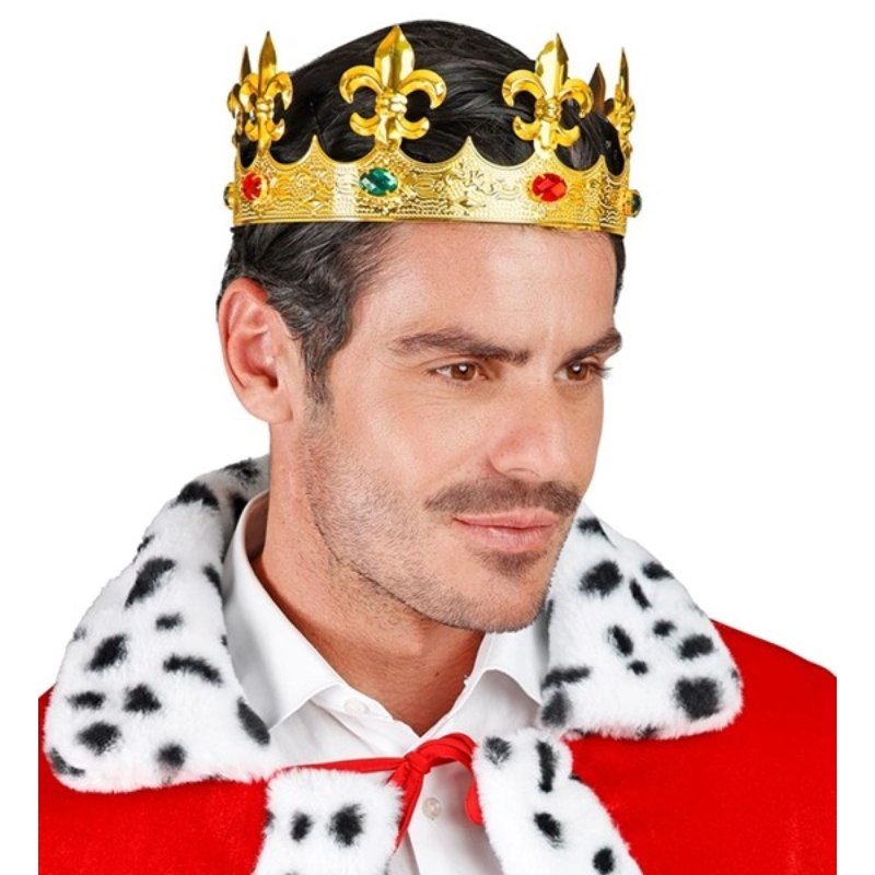 Metal Gold Crown with Gems | Royal Costume Crown – Cracker Jack ...