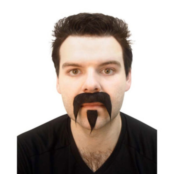 Mo with Goatee – Black Adhesive Costume Facial Hair – Cracker Jack ...