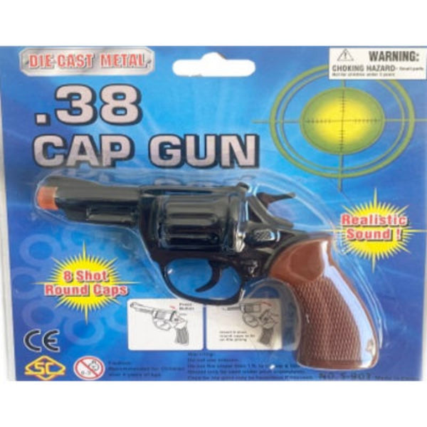 Fake Die Cast .38 Cap Gun 14cm – Cracker Jack Costumes Brisbane